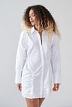 Drawstring Detail Shirt Dress White | NA-KD
