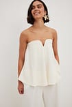 Bandeau Flowy Top Offwhite | NA-KD