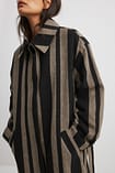 Belted Striped Coat Stripe | NA-KD