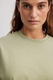 Boxy Heavy T-Shirt Green | NA-KD