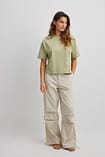 Boxy Heavy T-Shirt Green | NA-KD