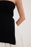 Fine Knitted High Slit Tube Top Black | NA-KD