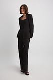 Fitted Sharp Neckline Blazer Black | NA-KD