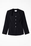 Fitted Sharp Neckline Blazer Black | NA-KD