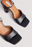 Flared Heel Ankle Strap Sandals Black | NA-KD
