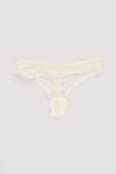 Flower Detail Lace Thong Offwhite Na Kd