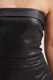 Folded PU Corset Top Black | NA-KD