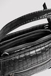 Hardware Croc Crossbody Bag Black | NA-KD