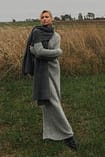 Knitted Deep V-Neck Maxi Dress Grey | NA-KD