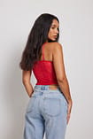 Lace Cup Corset Red Na Kd