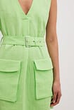 Linen Blend Cargo Dress Green | NA-KD