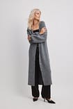 Long Knitted Cardigan Grey | NA-KD