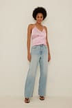 V-neck Satin Singlet Pink | NA-KD