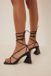 Satin Strap Triangle Heels Black | NA-KD