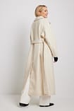 Back Slit Long Coat Beige | NA-KD