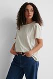 Basic Oversize T-Shirt Beige | NA-KD