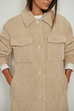 Bonded Teddy Long Overshirt Beige | NA-KD