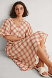Check Maxi Dress Checkered | NA-KD