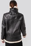Contrast Bonded Aviator Jacket Black | NA-KD