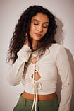 Cut Out Drawstring Top Offwhite | NA-KD