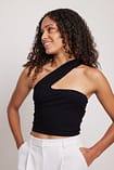 Cut Out Ribbed Singlet Black | NA-KD