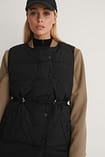 Drawstring Padded Vest Black | NA-KD