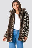 Faux Fur Leo Jacket Brown | NA-KD