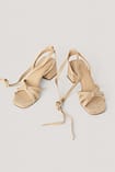 Block-Sandalen Mit Knöchel-Riemchen Beige | NA-KD
