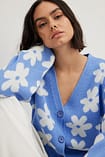 Jacquard Knitted Flower Cardigan Flower | NA-KD