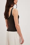 Reversible Knitted Contrast Singlet Brown | NA-KD