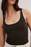 Reversible Knitted Contrast Singlet Brown | NA-KD