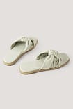 Leather Multi Knot Slippers Green | NA-KD