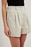 Linen Folded Shorts Beige | NA-KD