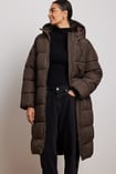 Long Padded Jacket Brown | NA-KD