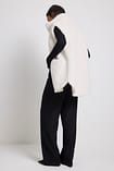 Long Zipped Teddy Vest Offwhite | NA-KD