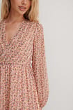 Maxi Drawstring Sheer Dress Flower | NA-KD