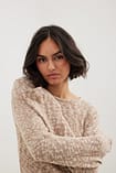 Melange-Strickpullover Beige | NA-KD