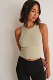 Open Back Tank Top Green | NA-KD