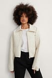 Padding Quilted Jacket Offwhite | NA-KD