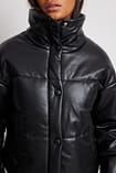 PU Padded Jacket Black | NA-KD
