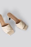 Quilted Heeled Mules Beige | NA-KD