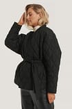 Quilted Kimono Jacket Black | NA-KD