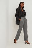 Mid Rise Suit Pants Grey | NA-KD