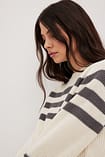 Rib Knitted Striped Sweater Stripe | NA-KD
