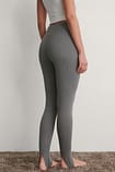 Ribbed Loop Tights Grey | NA-KD