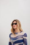 Round Neck Fitted Mesh Top Multicolor | NA-KD