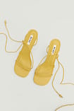 Rounded Toe Strappy Heels Yellow | NA-KD