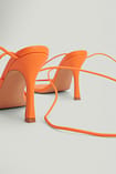 Rounded Toe Strappy Heels Orange | NA-KD