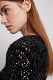 Sequin Mini Dress Black Na Kd