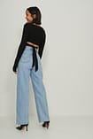 Square Neck Open Back Top Black | NA-KD